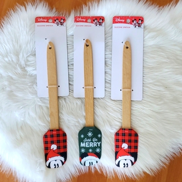 Disney | Kitchen | New Disney Christmas Mickey Mouse Silicone Spatulas ...